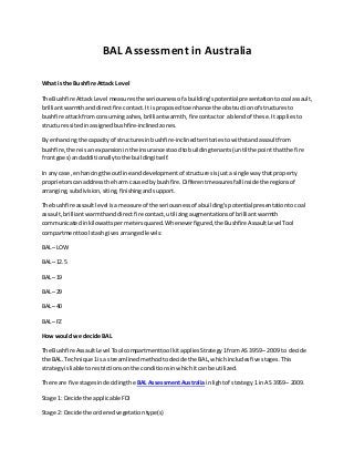 Bal assessment in australia