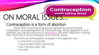 Modern Ethical Issues on CONTRACEPTIONS | PPTX