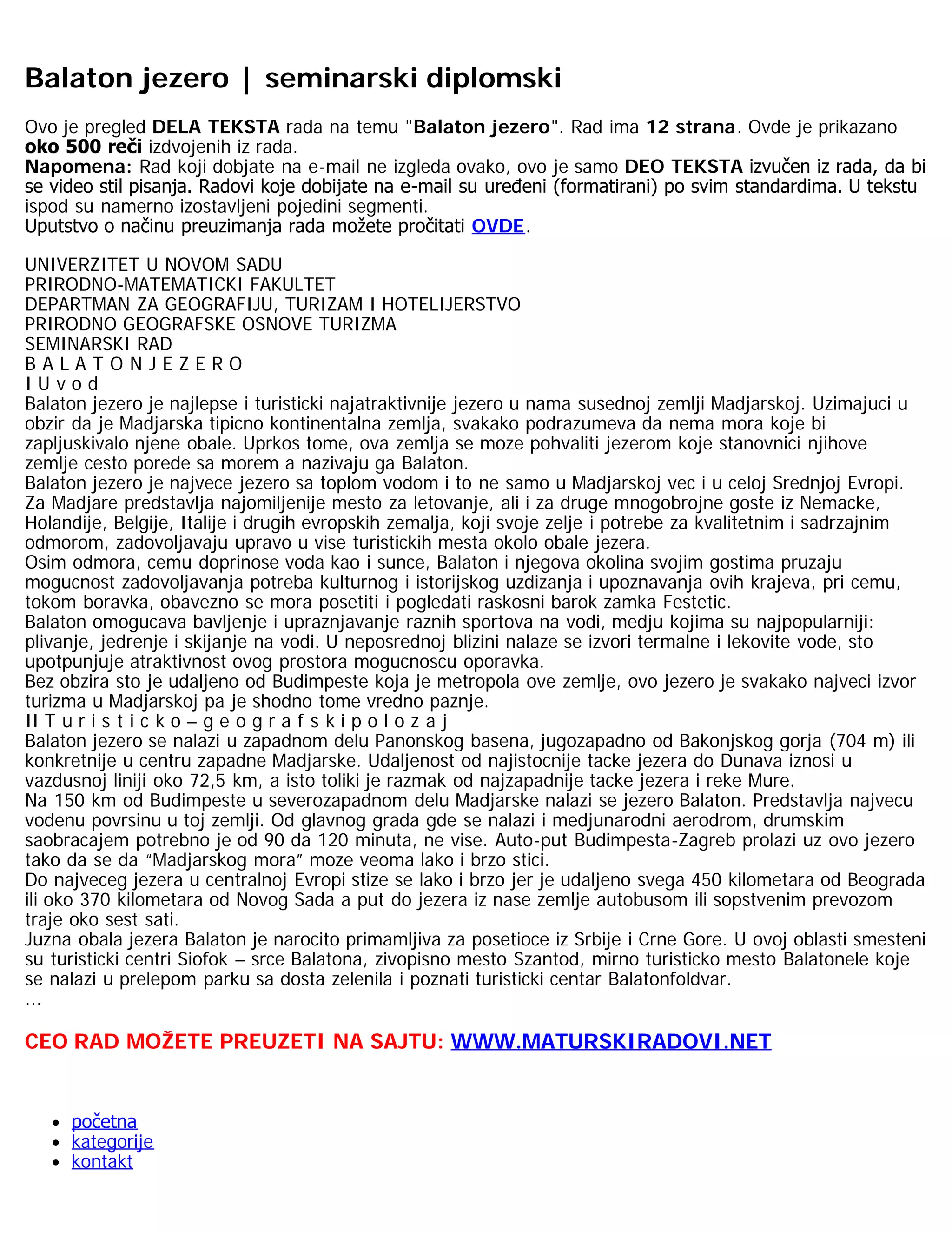 Balaton jezero | PDF