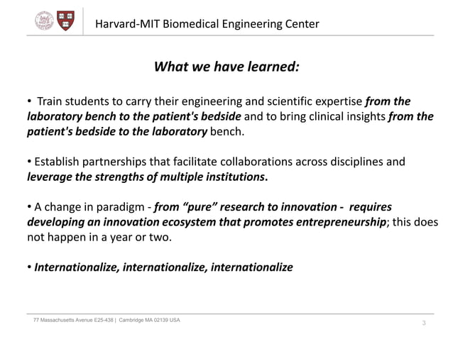 Balcells, Mercedes - Innovation at MIT: Examples of translational research and ...