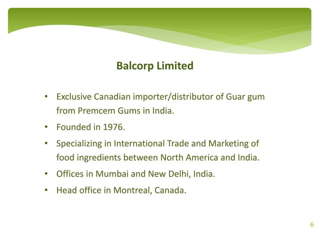 Balcorp guar gum presentation | PPT
