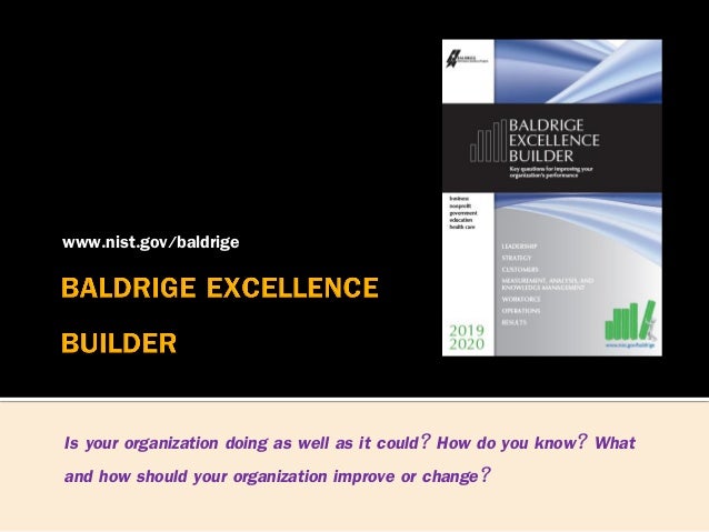 เครื่องมือสู่ความเป็นเลิศ Baldrige excellence builder 2019 2020 | PPT