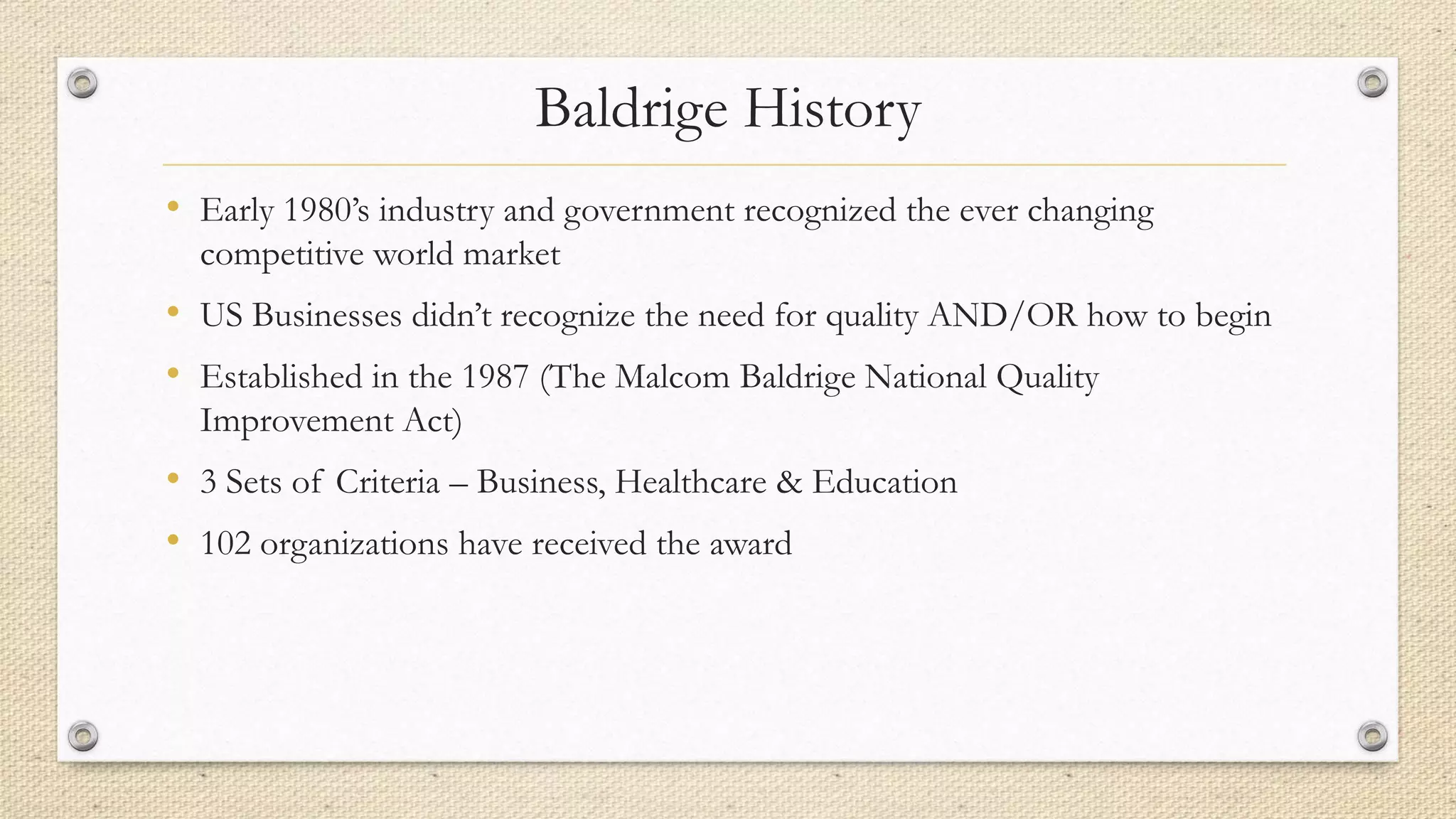 Baldrige in everyday language | PPT