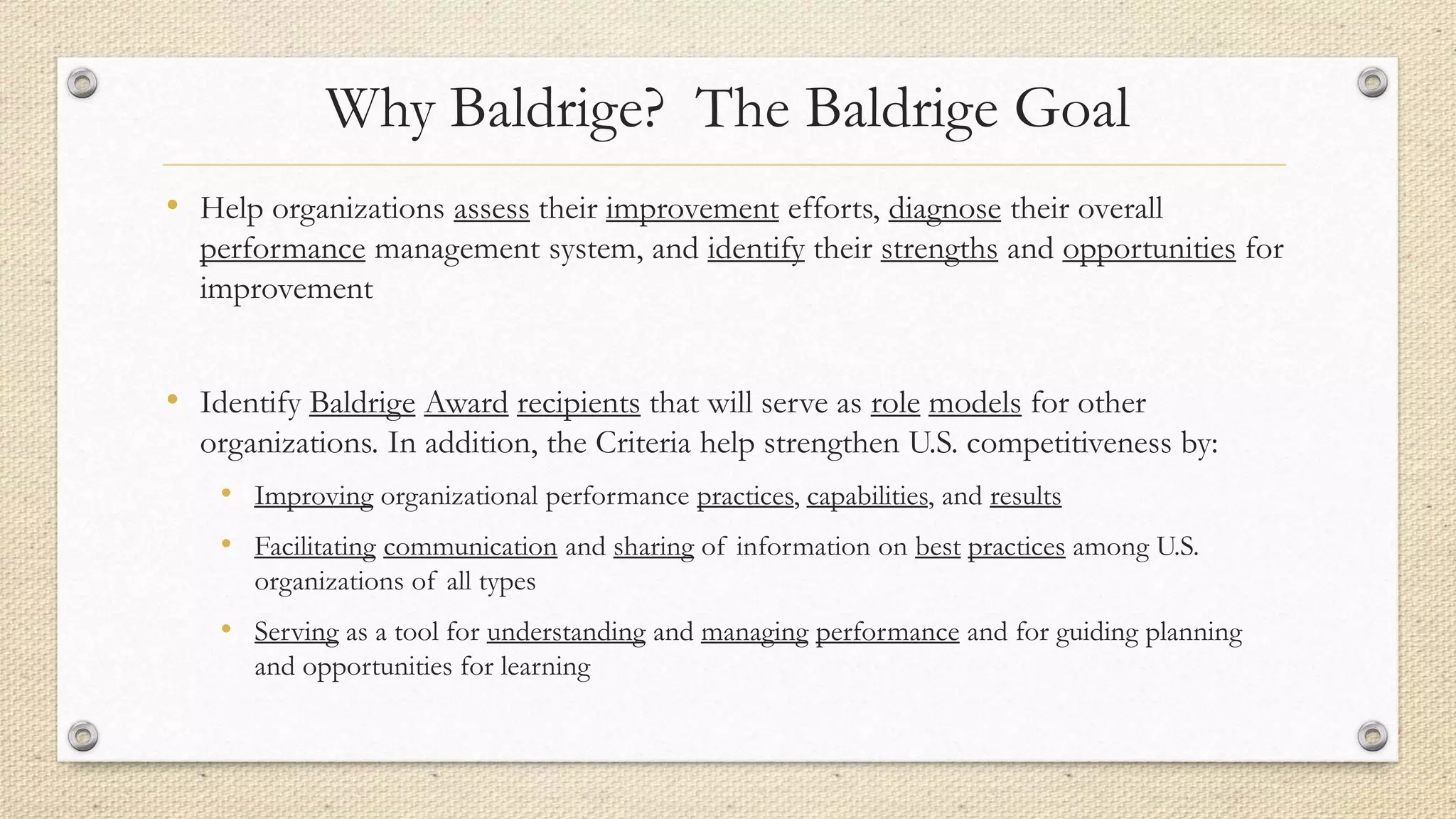 Baldrige in everyday language | PPT