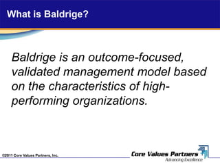 Baldrige Criteria Overview | PPSX