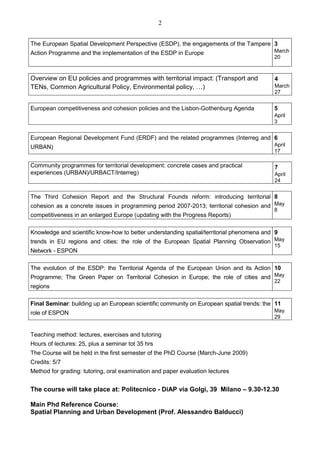 European Spatial Planning And Policies | PDF