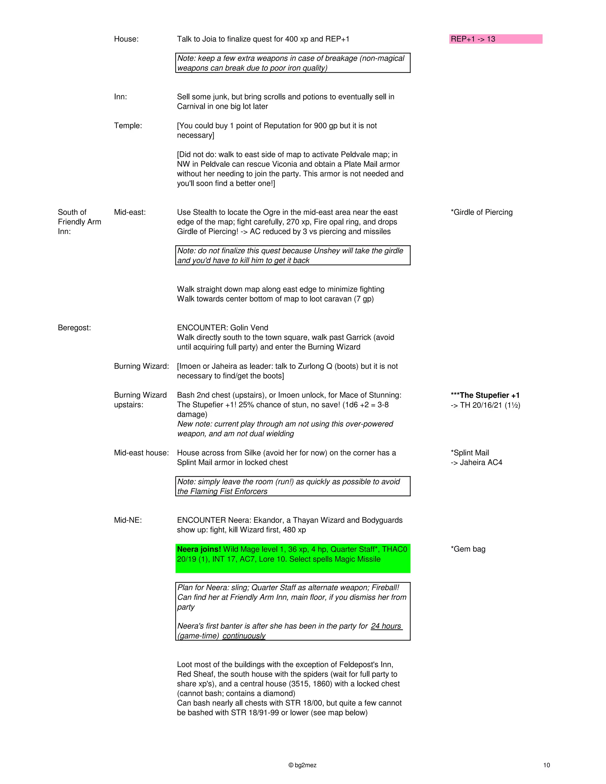 Baldur's Gate Enhanced Edition Walkthrough Cleric/Ranger | PDF