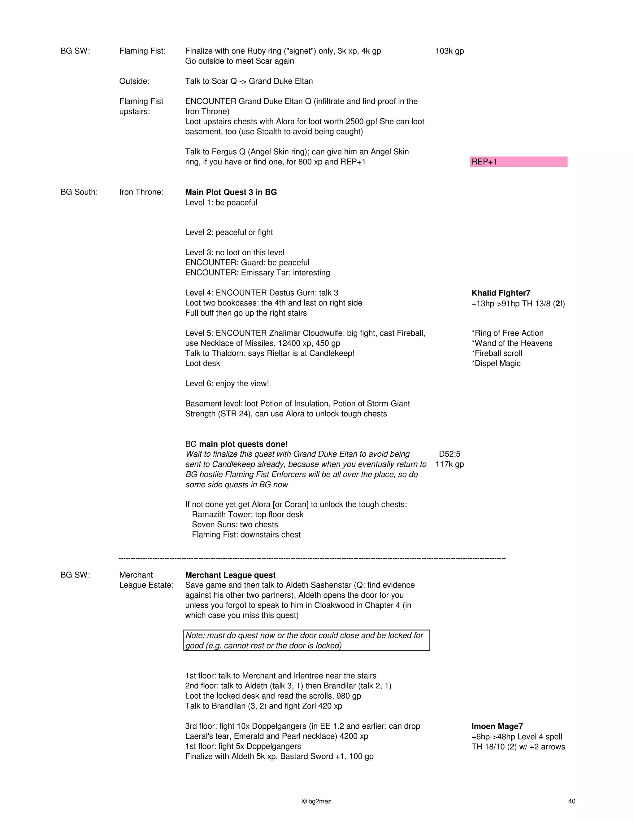 Baldur's Gate Enhanced Edition Walkthrough Cleric/Ranger | PDF