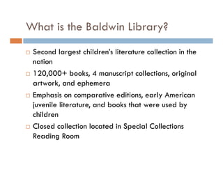 Baldwin library & digital foundations | PDF