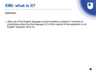 EMI in Higher Education | PPTX