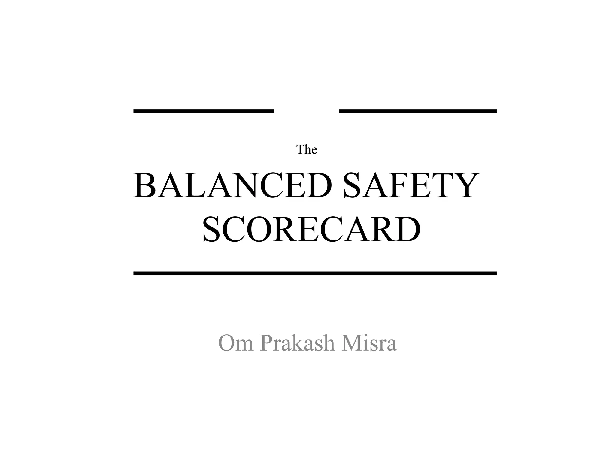 Balence Score Card Safety | PPTX