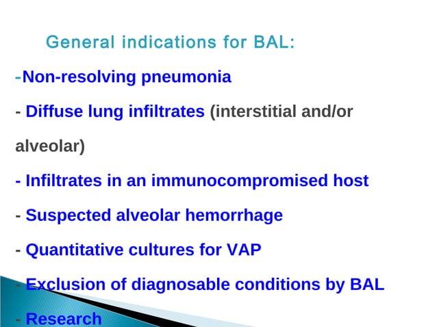 Bal fluid analysis | PPT | Lung and Respiratory Health | Diseases and ...