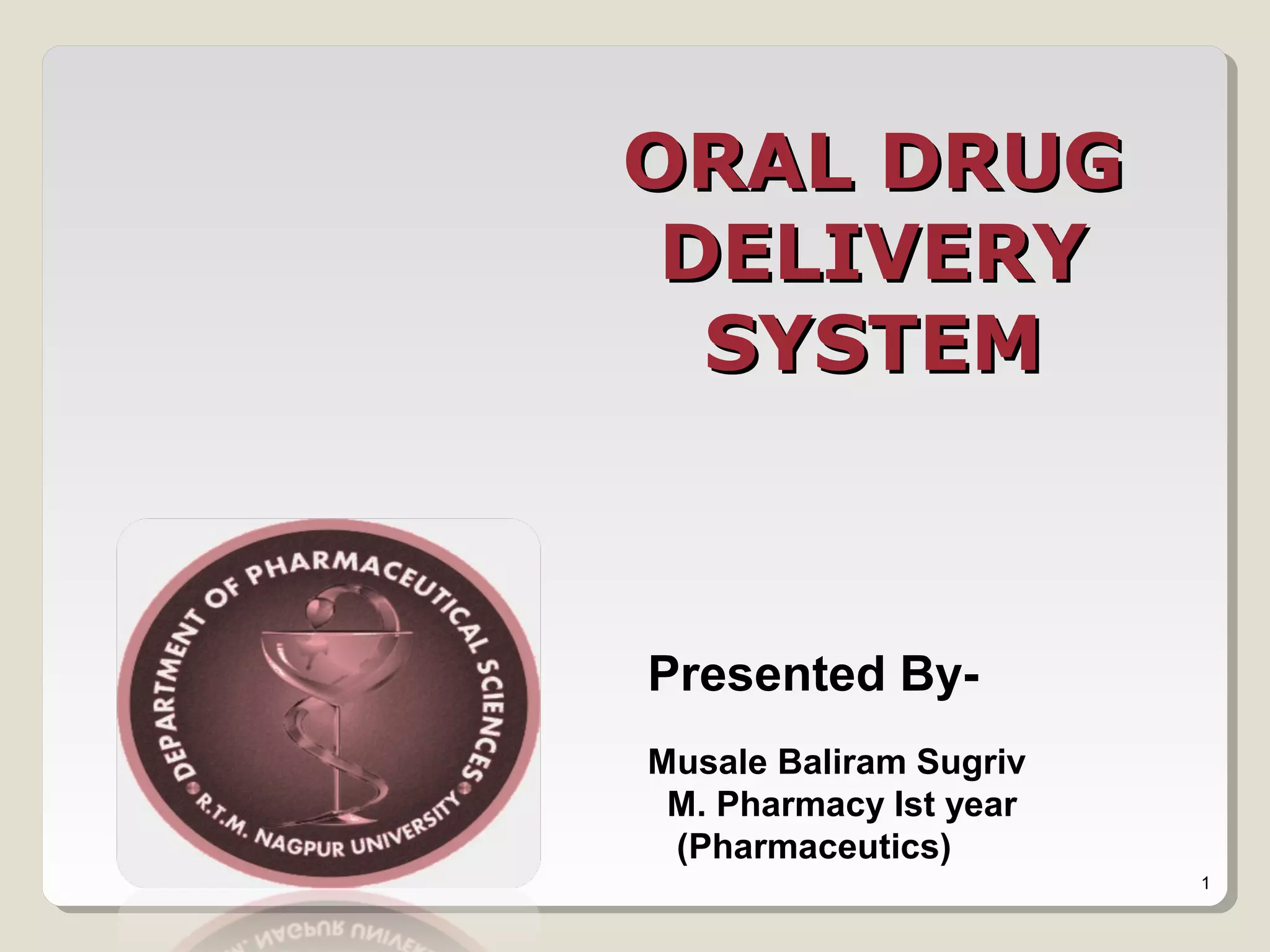oral controlled drug delivery system | PPT
