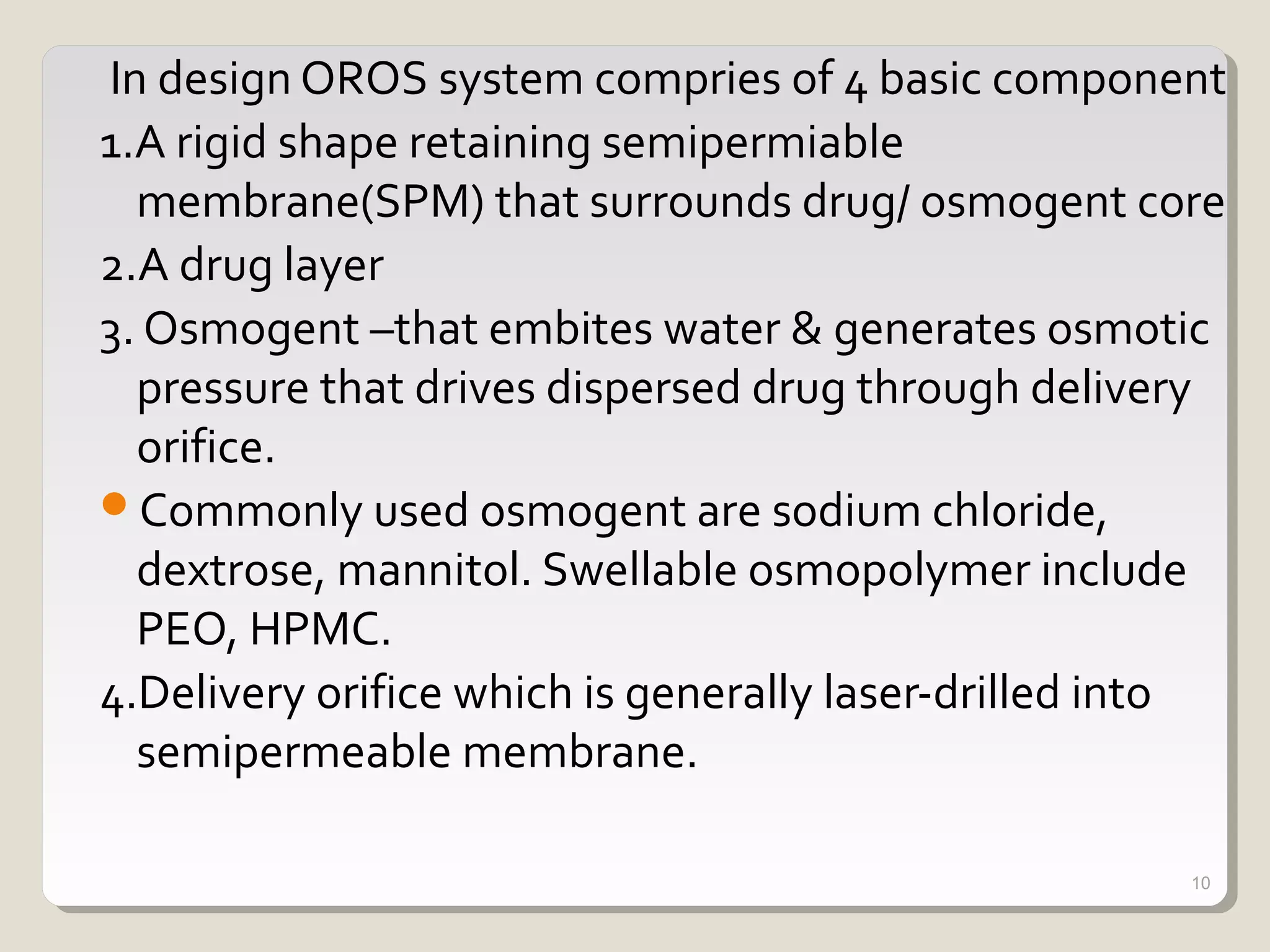 Oral Controlled Drug Delivery System Ppt