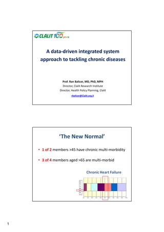 Prof. Ran Balicer, Director, Clalit Research Institute, Health Policy ...