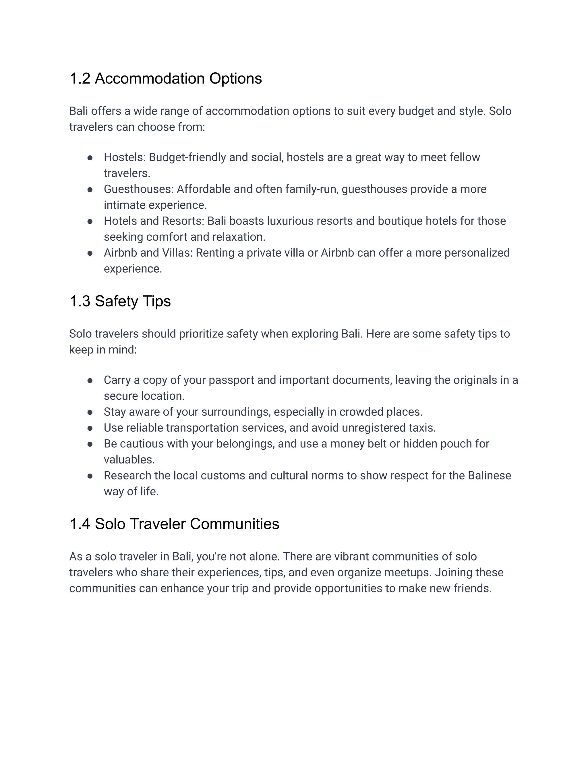 Bali for Solo Travelers_ Tips and Recommendations.pdf