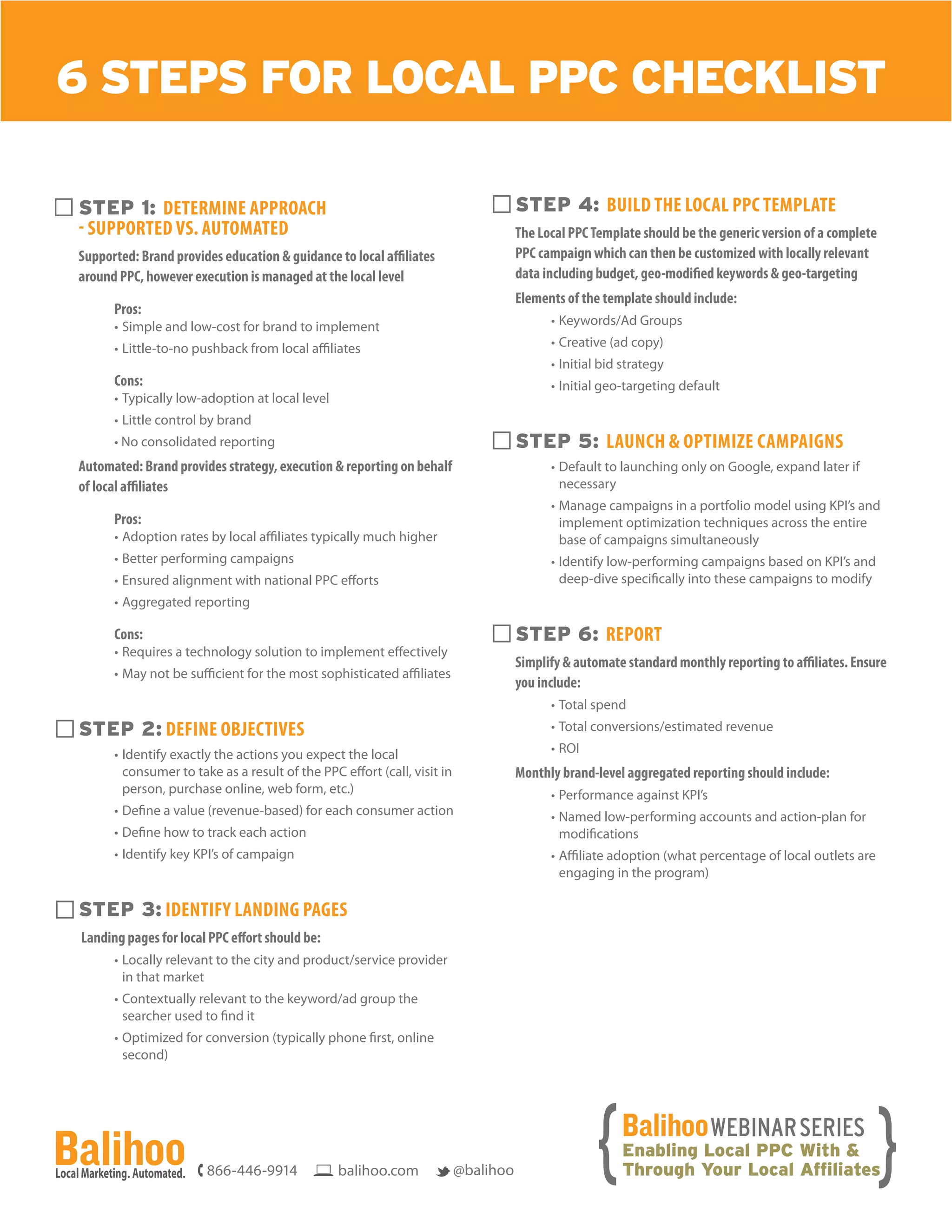 6 Steps for Local PPC: A Balihoo Checklist | PDF