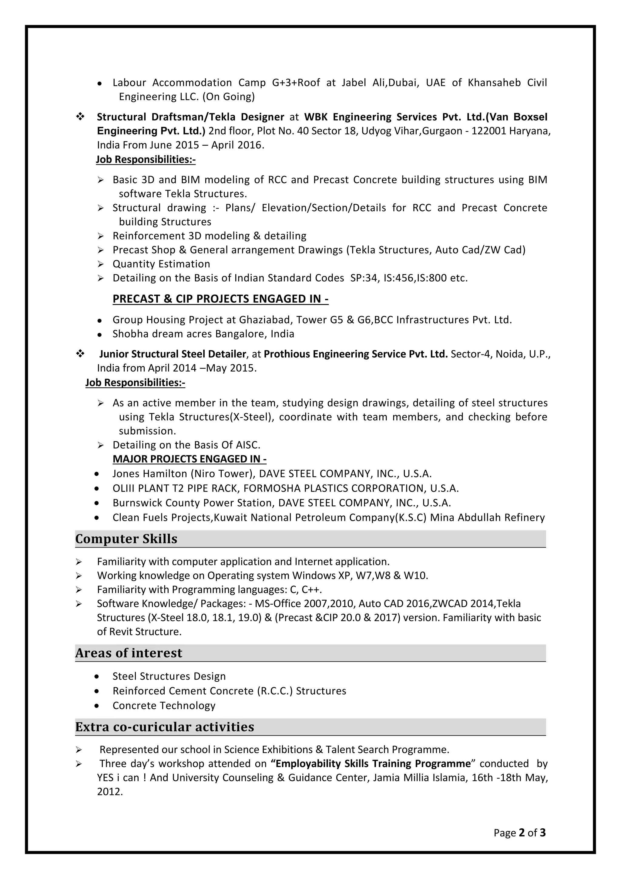 Precast Detailer/BIM Engineer | PDF