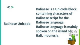 Aksara hanacaraka (Balinese Scripts) at openSUSE | PPT