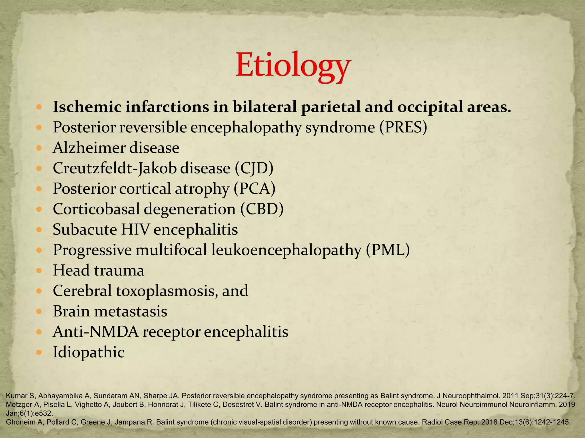 Balint Syndrome | PPTX