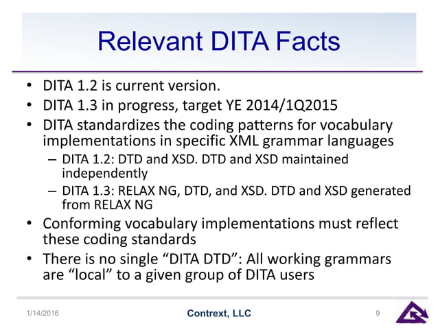 RELAX NG and DITA: An Almost Perfect Match | PPT