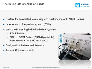 Balise LifeCheck: the preventive balise maintenance tool | PPTX