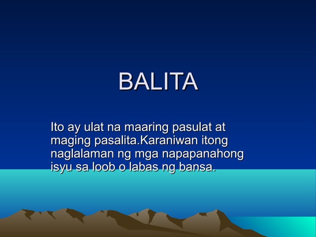 Balita | PPT