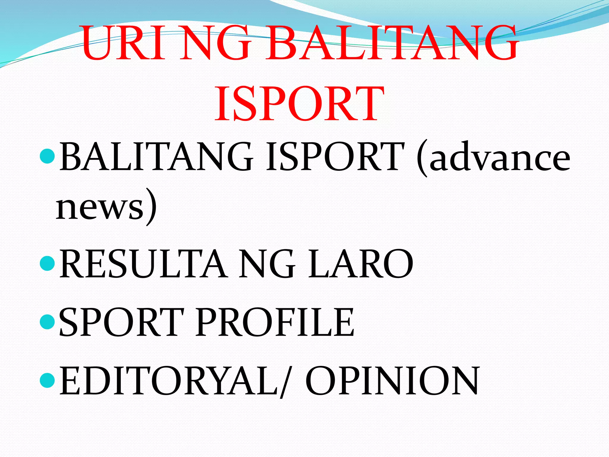 Balitang isports | PPTX
