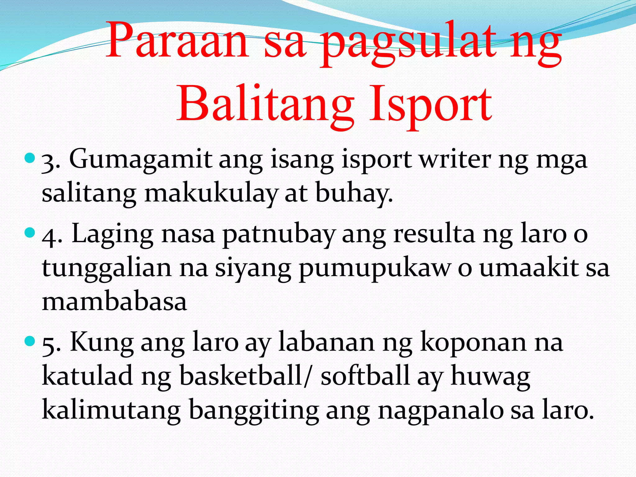 Balitang isports | PPTX