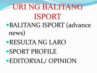 Balitang isports | PPTX
