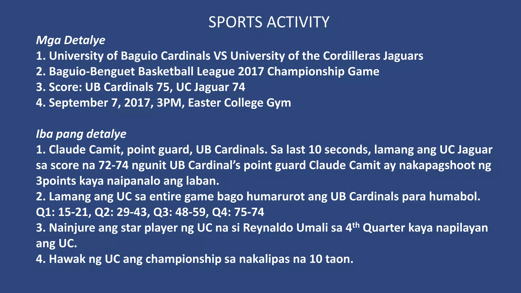 Balitang isports august25 | PPTX