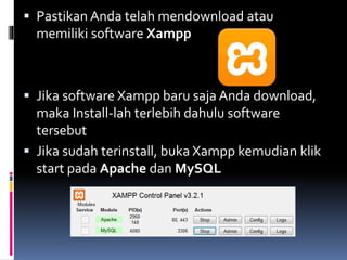 Cara menginstall CMS Balitbang menggunakan Software Xampp | PPT