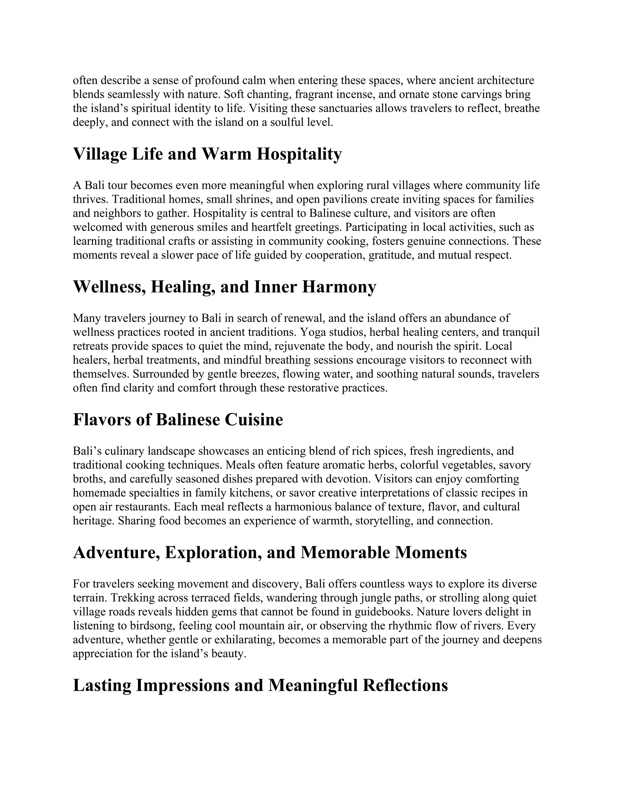 Enchanting Bali Tour Journey Through Island Paradise Experience | DOCX