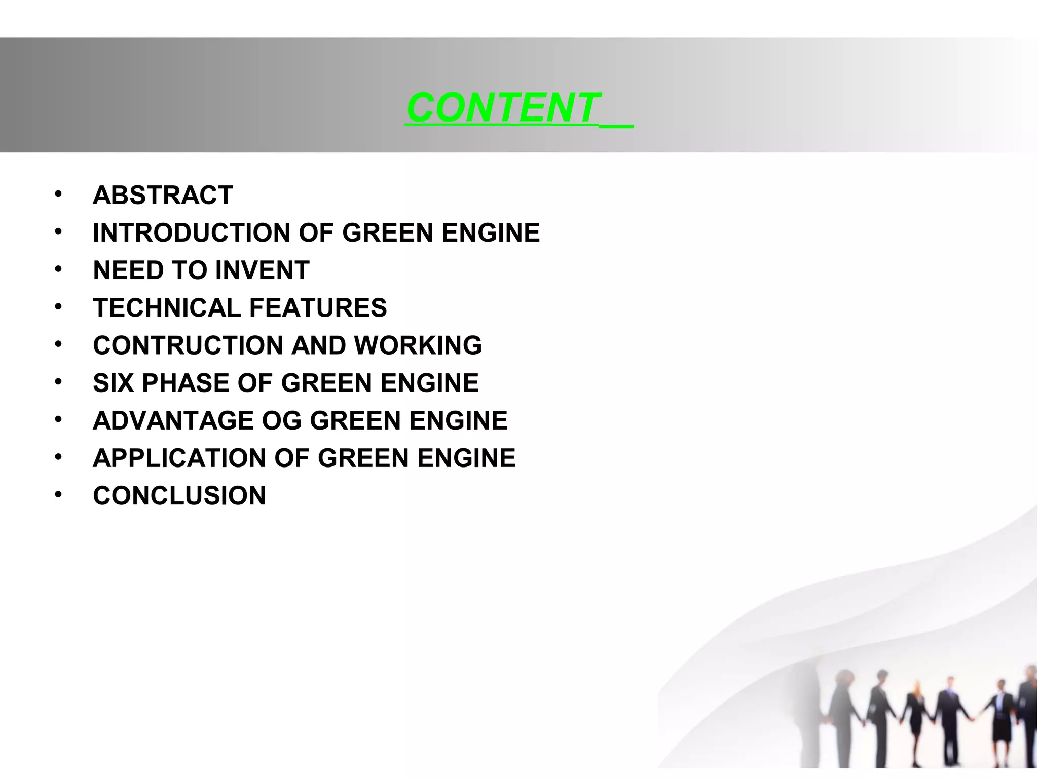 green engine technology | PPT | Green Vehicles | Auto Type
