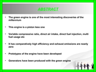 green engine technology | PPT | Green Vehicles | Auto Type