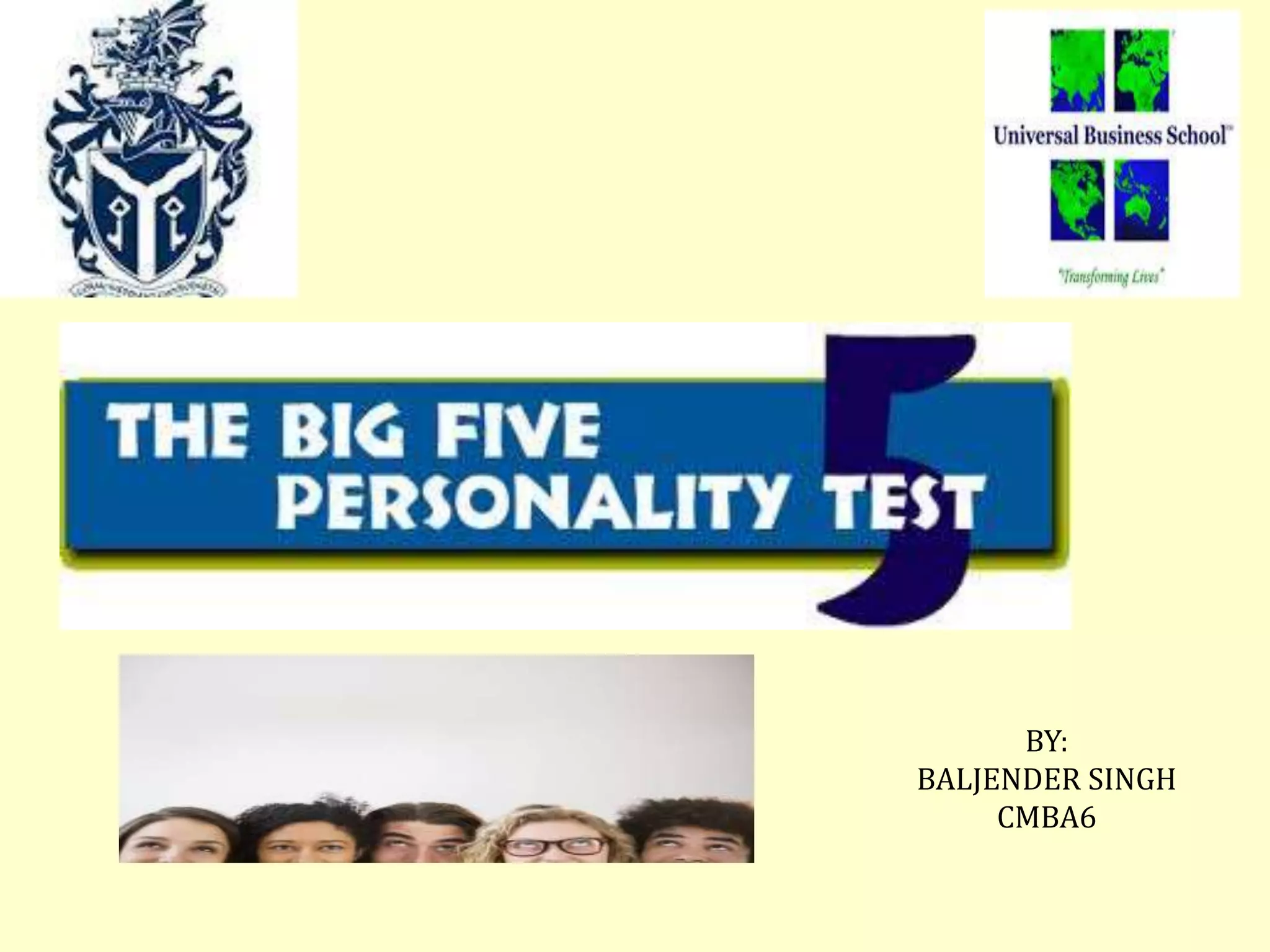 the big five model personality test | PPTX