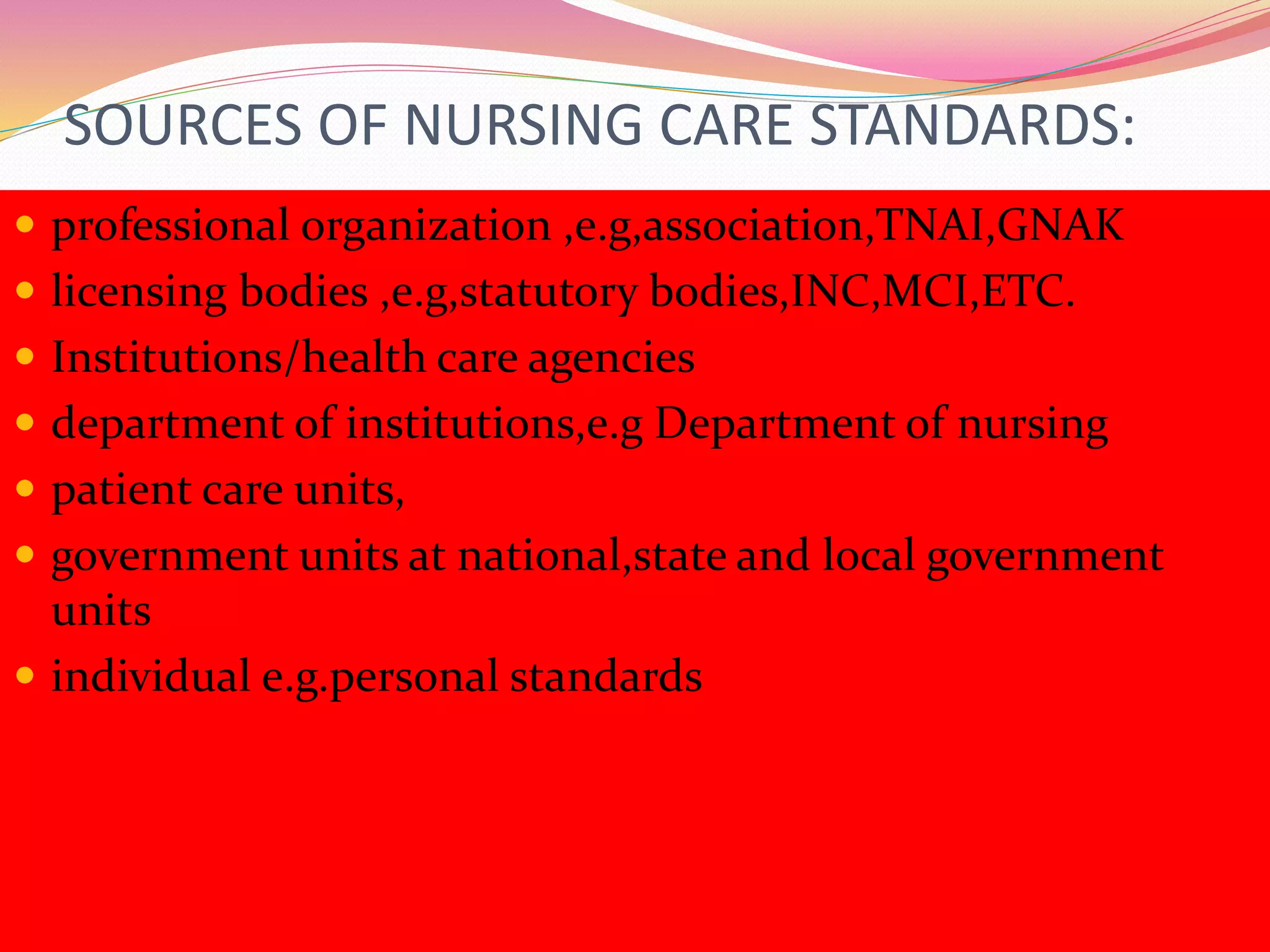 Nursing standards | PPTX
