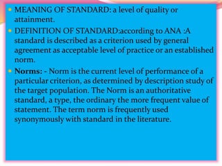Nursing standards | PPTX