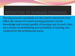 Nursing standards | PPTX