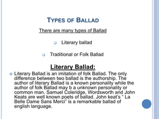 Ballad | PPTX | Poetry | Books and Literature