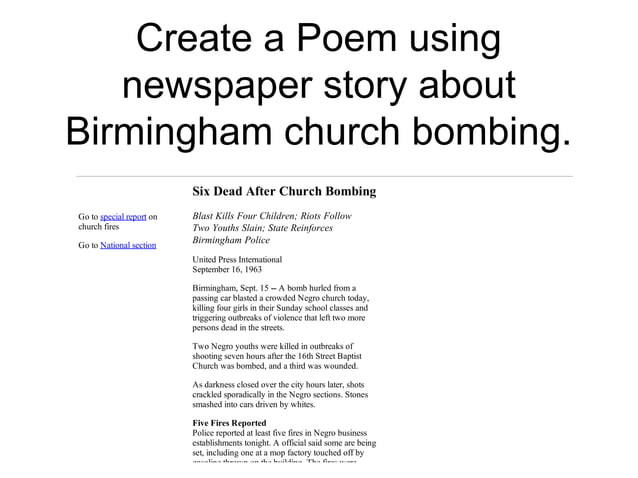 Aesthetic Reading and Writing: Ballad of Birmingham | PPT