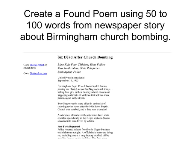 Aesthetic Reading and Writing: Ballad of Birmingham | PPT