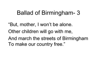 Aesthetic Reading and Writing: Ballad of Birmingham | PPT