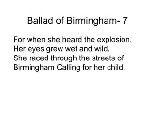 Aesthetic Reading and Writing: Ballad of Birmingham | PPT