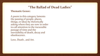 Ballad of dead ladies | PPTX