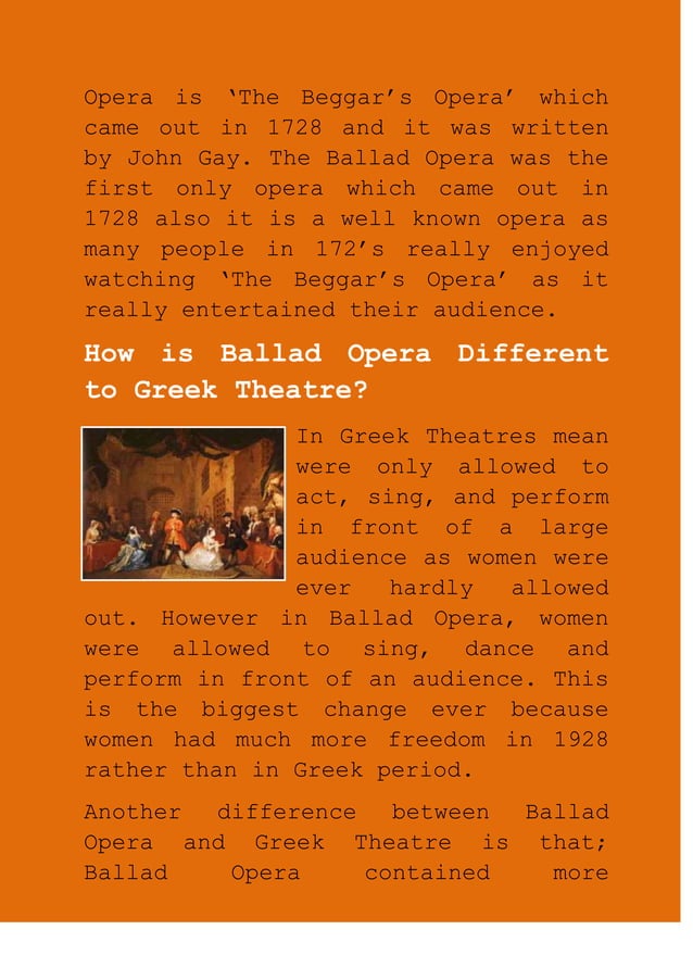 Ballad Opera - More Information About Ballad Opera | DOCX