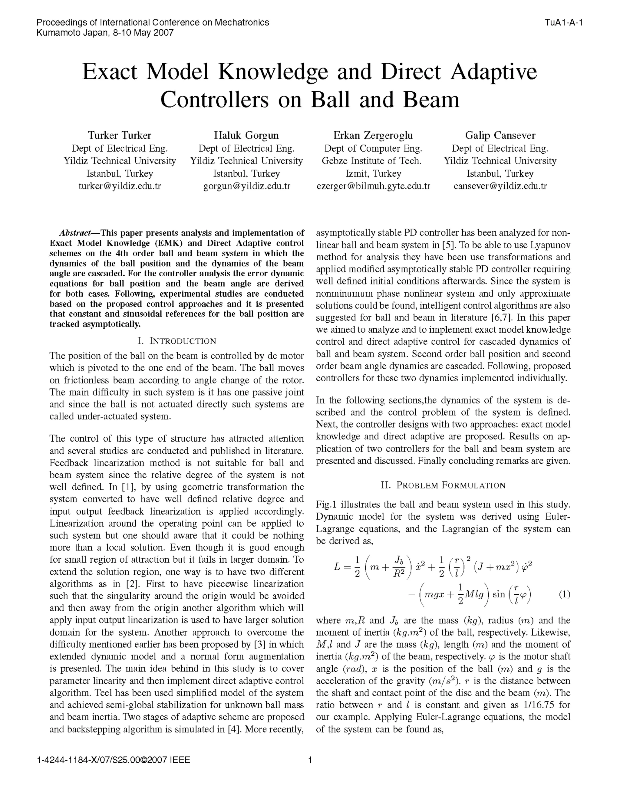 Ball and beam | PDF