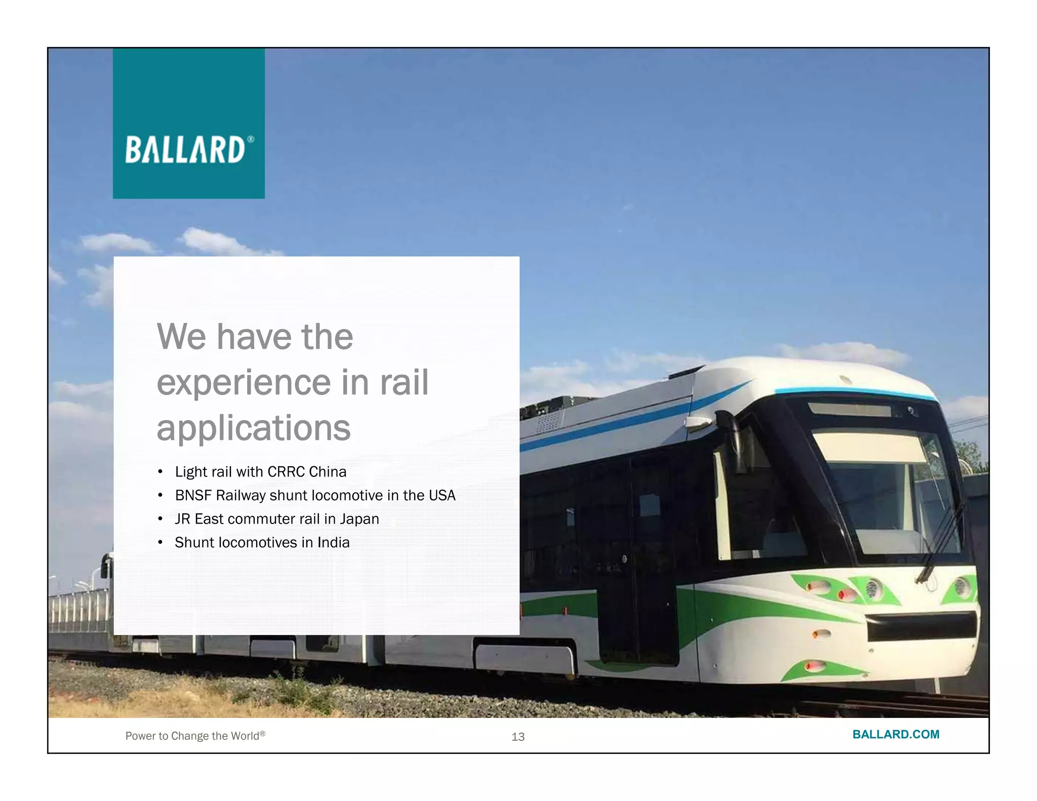 HYDRAIL: Fuel Cell Solutions for Rail Applications | PDF
