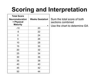 BALLARD SCORING AND INTERPRETATION ON PHYSICAL AND NEURO MATURITY | PPT