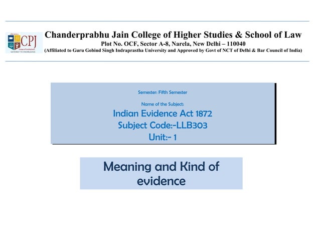 Indian Evidence Act 1872 | PPT